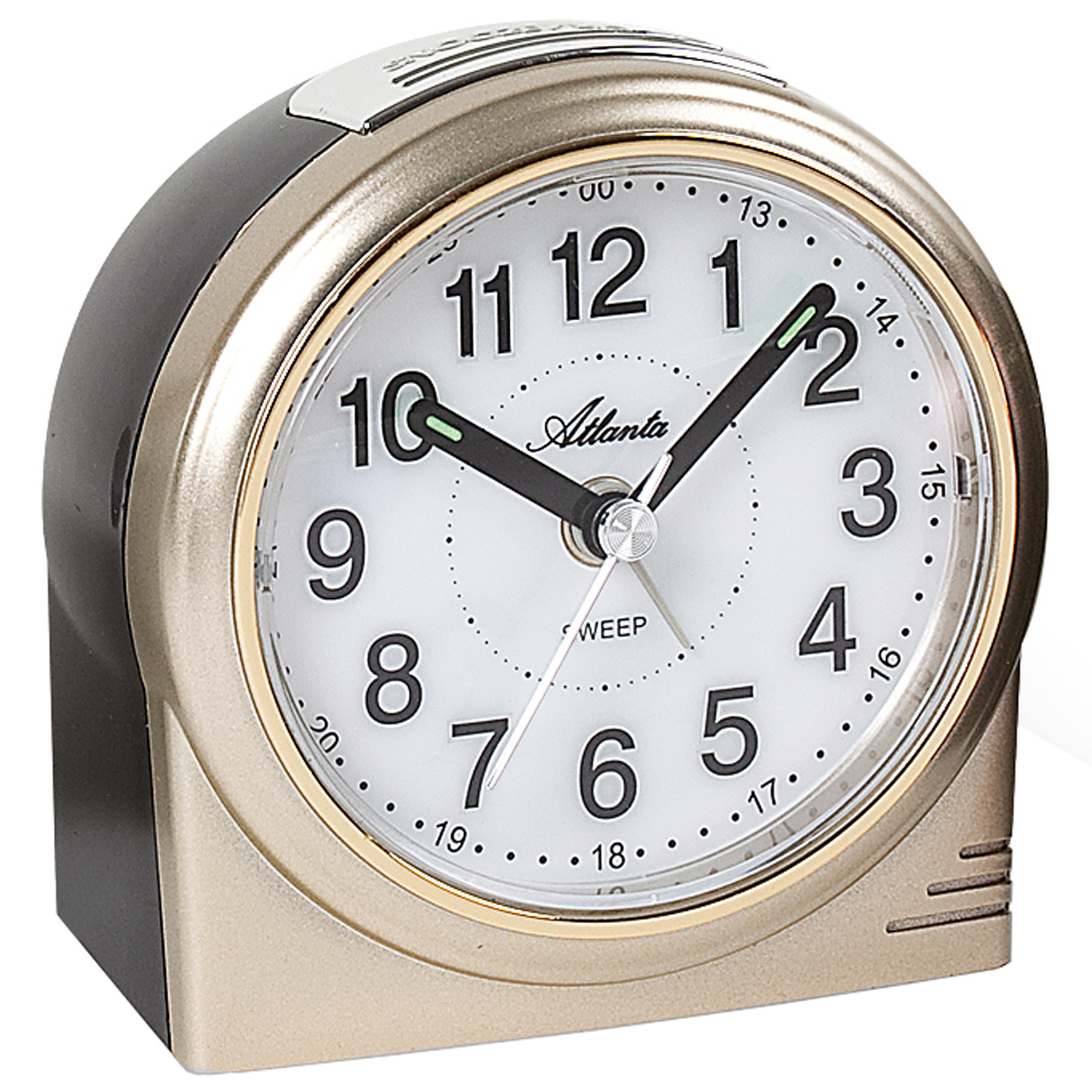 Atlanta Quarz analog Wecker goldfarben/schwarz mit Licht ッ Wecker ッ ...